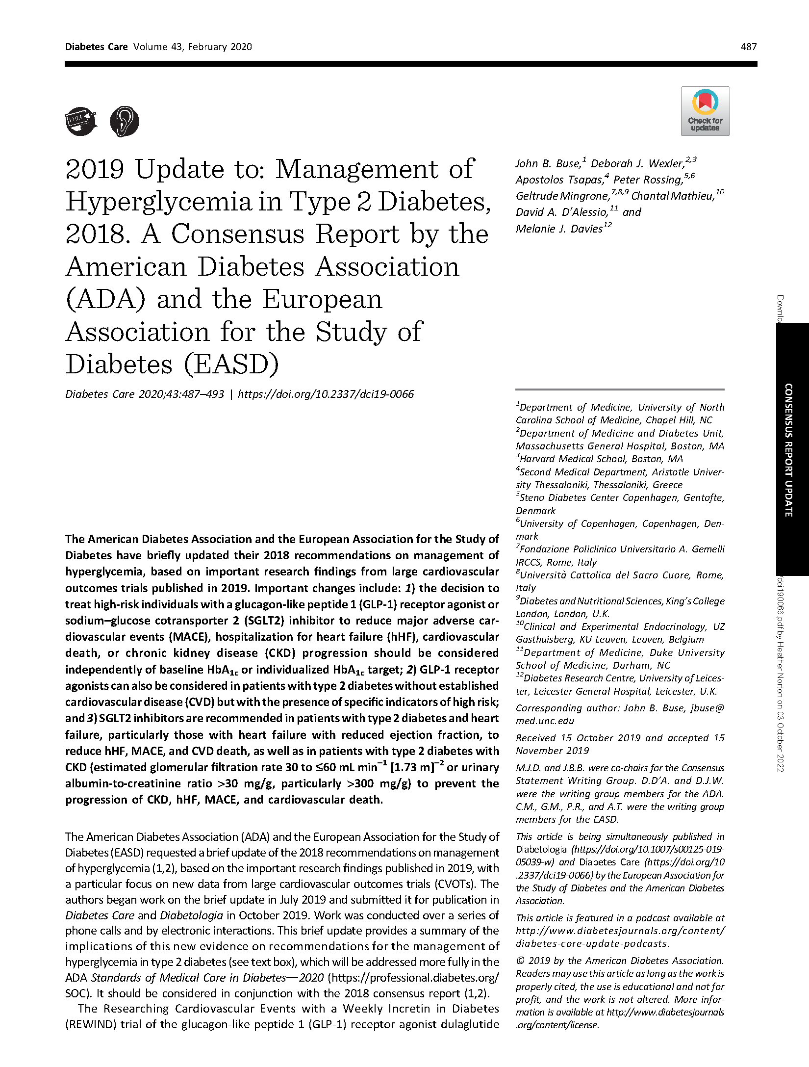 ADA-EASD Hyperglycemia report | Diabetes Care | American Diabetes ...