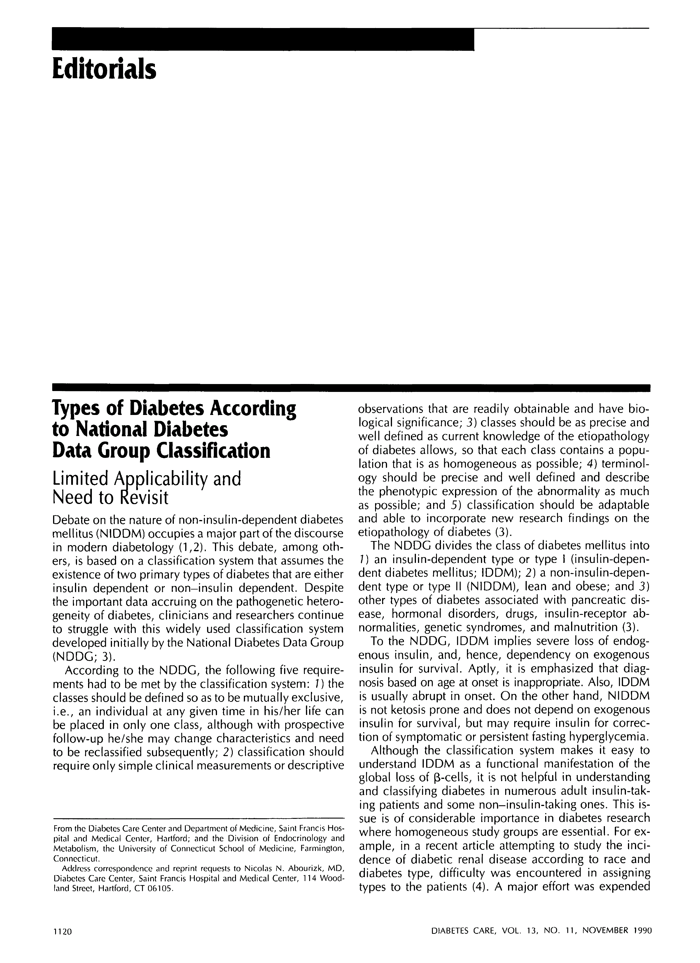 Types of Diabetes According to National Diabetes Data Group ...