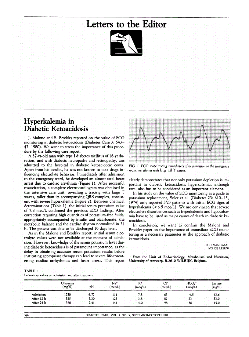 Hyperkalemia in Diabetic Ketoacidosis | Diabetes Care | American ...