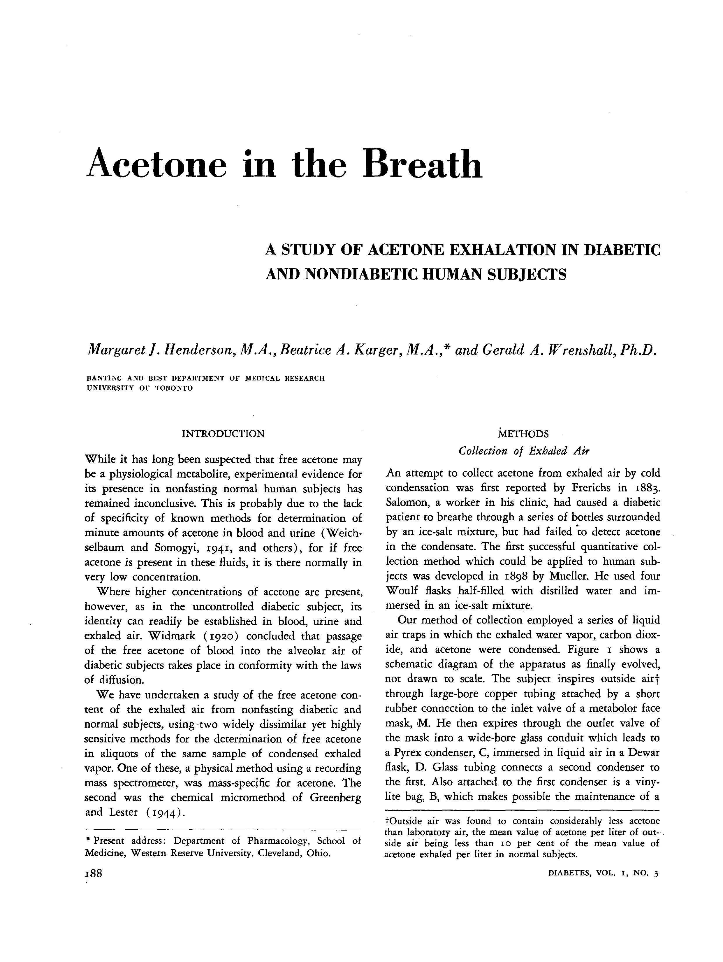 Acetone in the Breath: A Study of Acetone Exhalation in Diabetic and ...