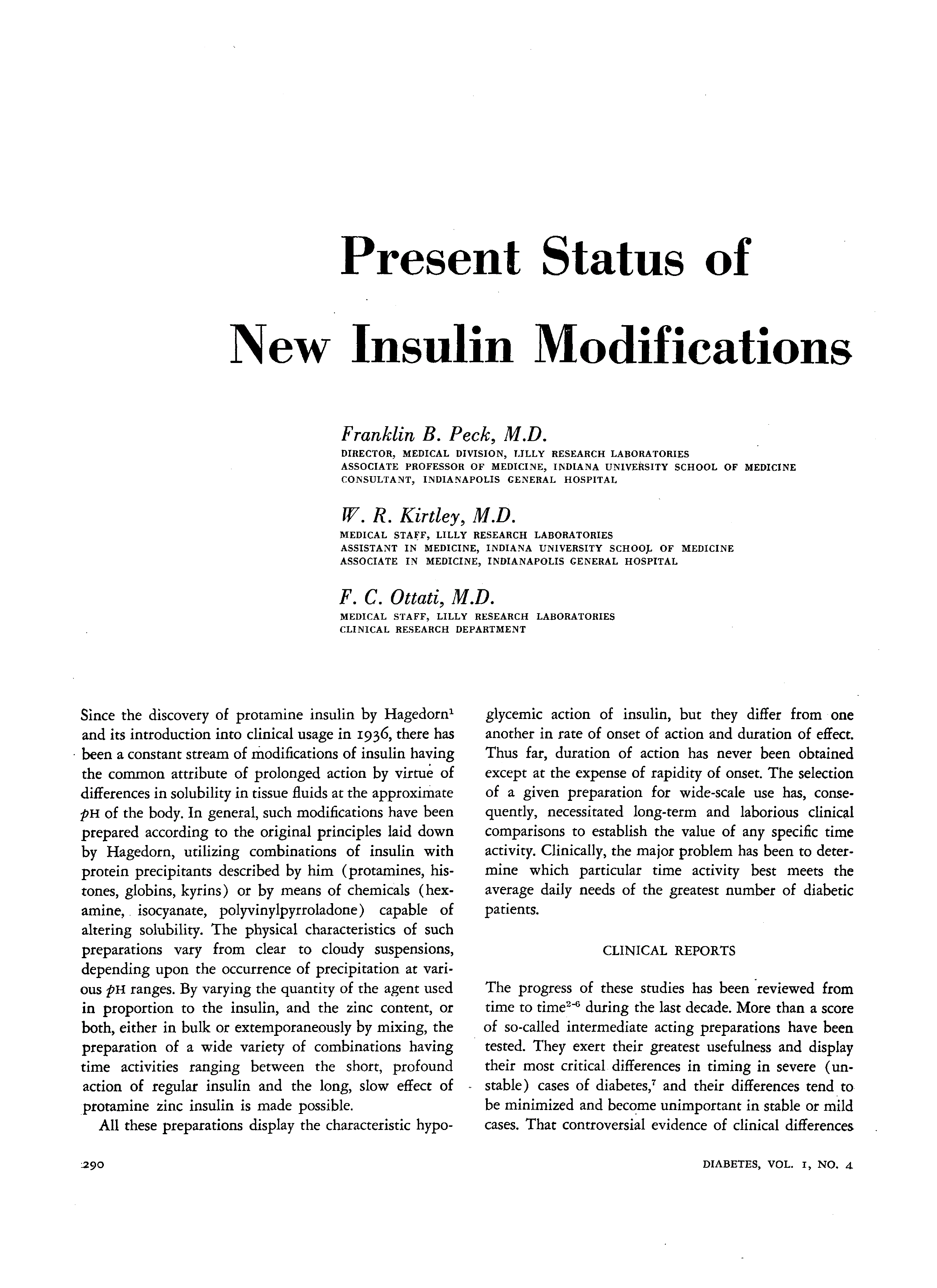 Present Status of New Insulin Modifications | Diabetes | American ...
