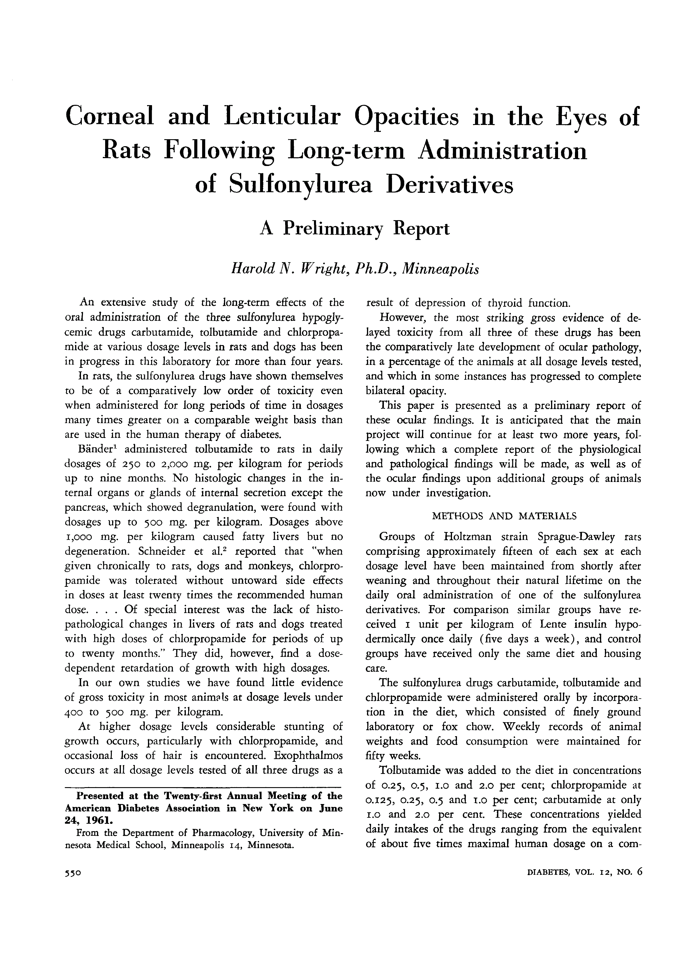 Corneal and Lenticular Opacities in the Eyes of Rats Following Long ...